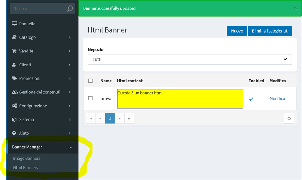 Banner Manage System NopCommerce plugin - PrenotaVeloce.it